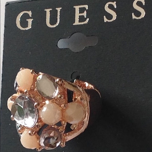 Guess | Jewelry | Nwt Guess Ring Rosegold Metal Large Stones | Poshmark